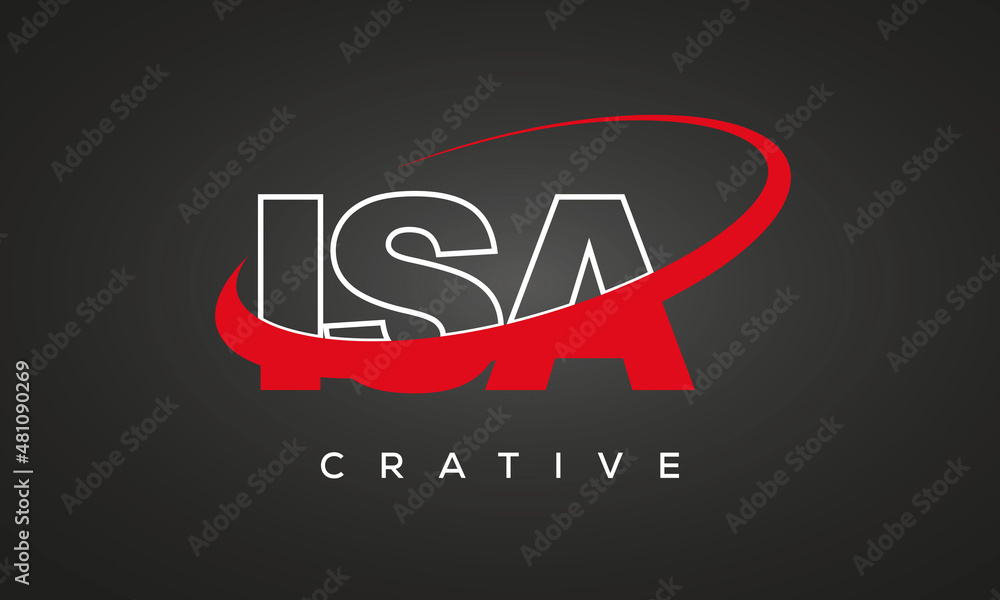 ISA creative letters logo with 360 symbol vector art template design ...