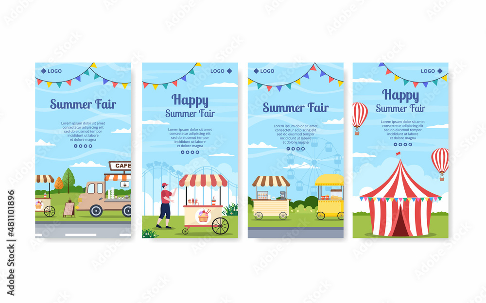 Summer Fair of Carnival, Circus, Fun Fair or Amusement Park Stories ...