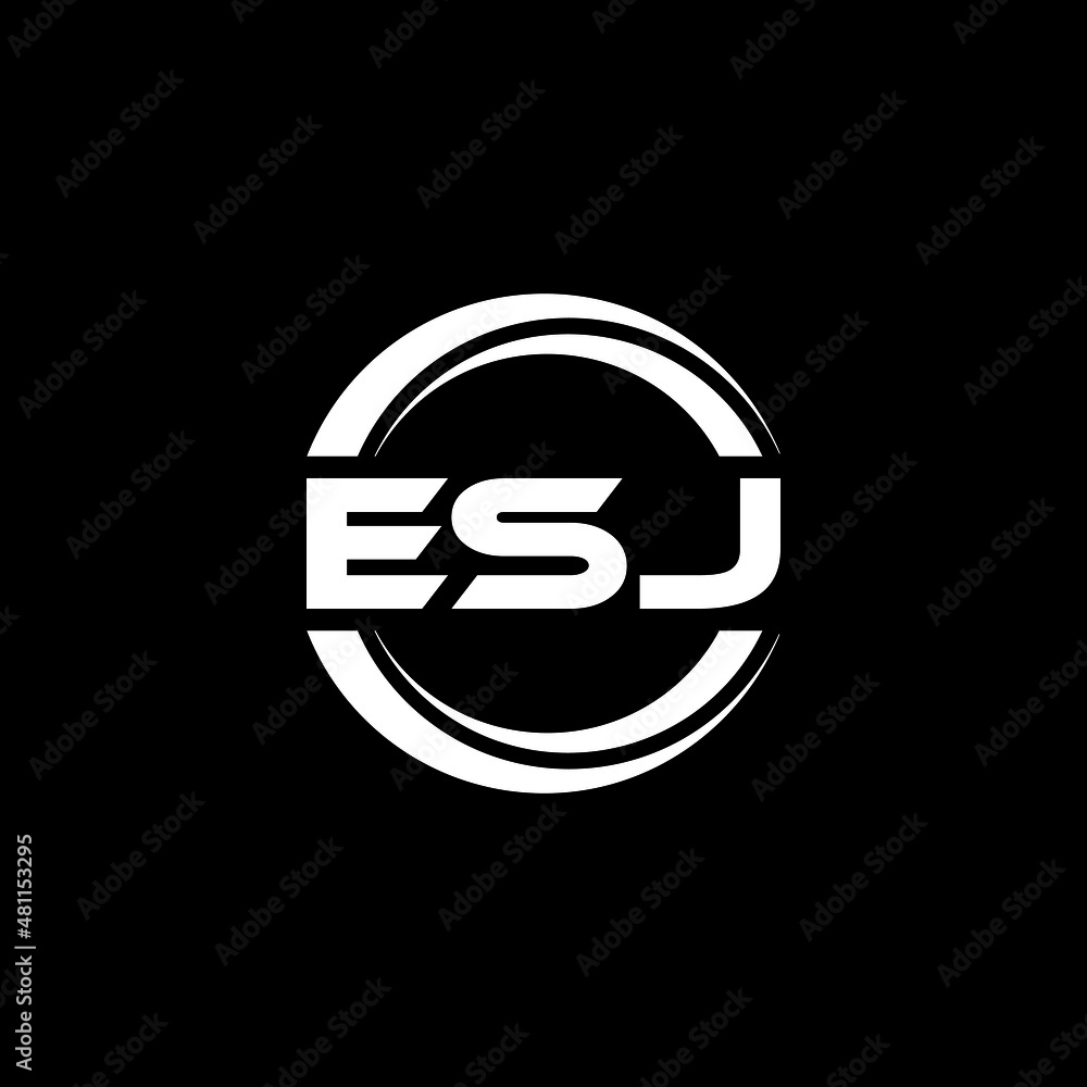 ESJ letter logo design with black background in illustrator, vector ...