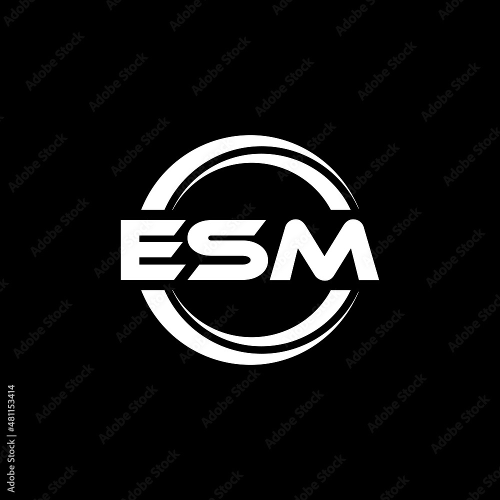 ESM letter logo design with black background in illustrator, vector ...
