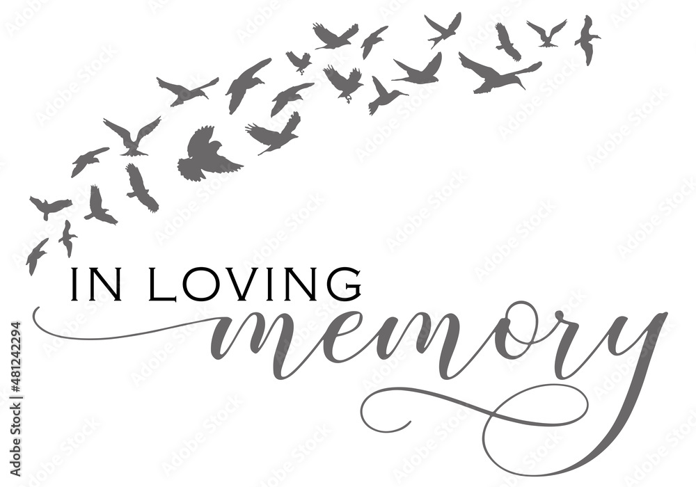 In loving memory illustration with elegant typography Stock Vector ...