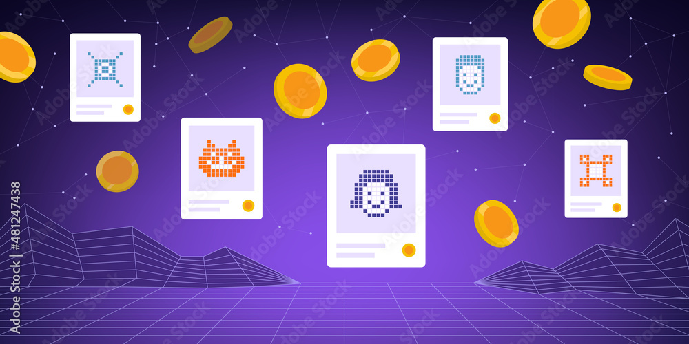 Metaverse, NFT and cryptoart Stock Vector | Adobe Stock