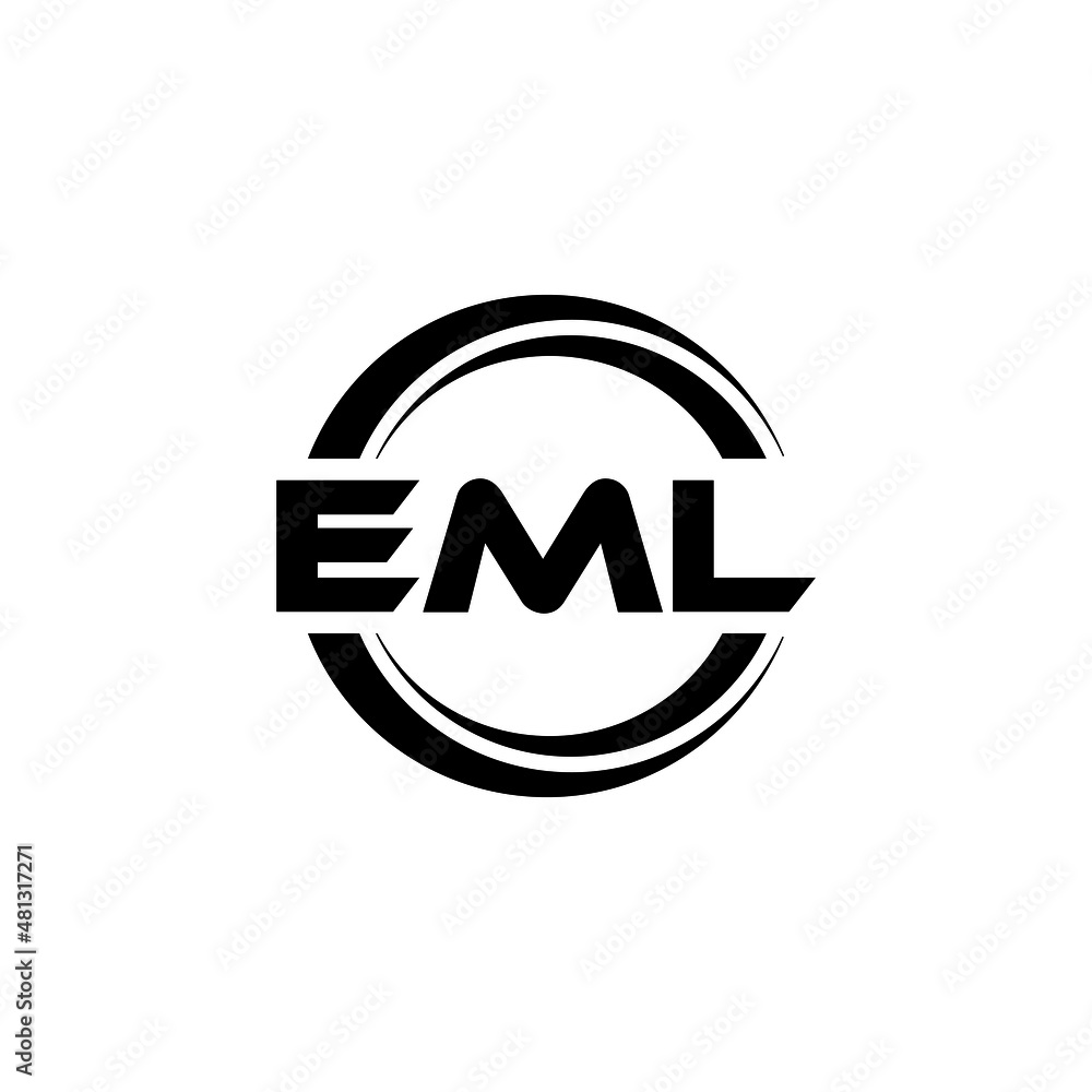 EML letter logo design with white background in illustrator, vector ...