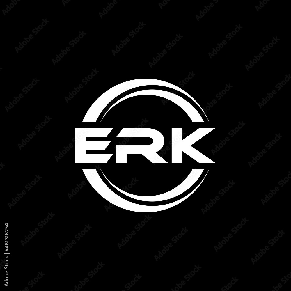 Vector de Stock ERK letter logo design with black background in ...