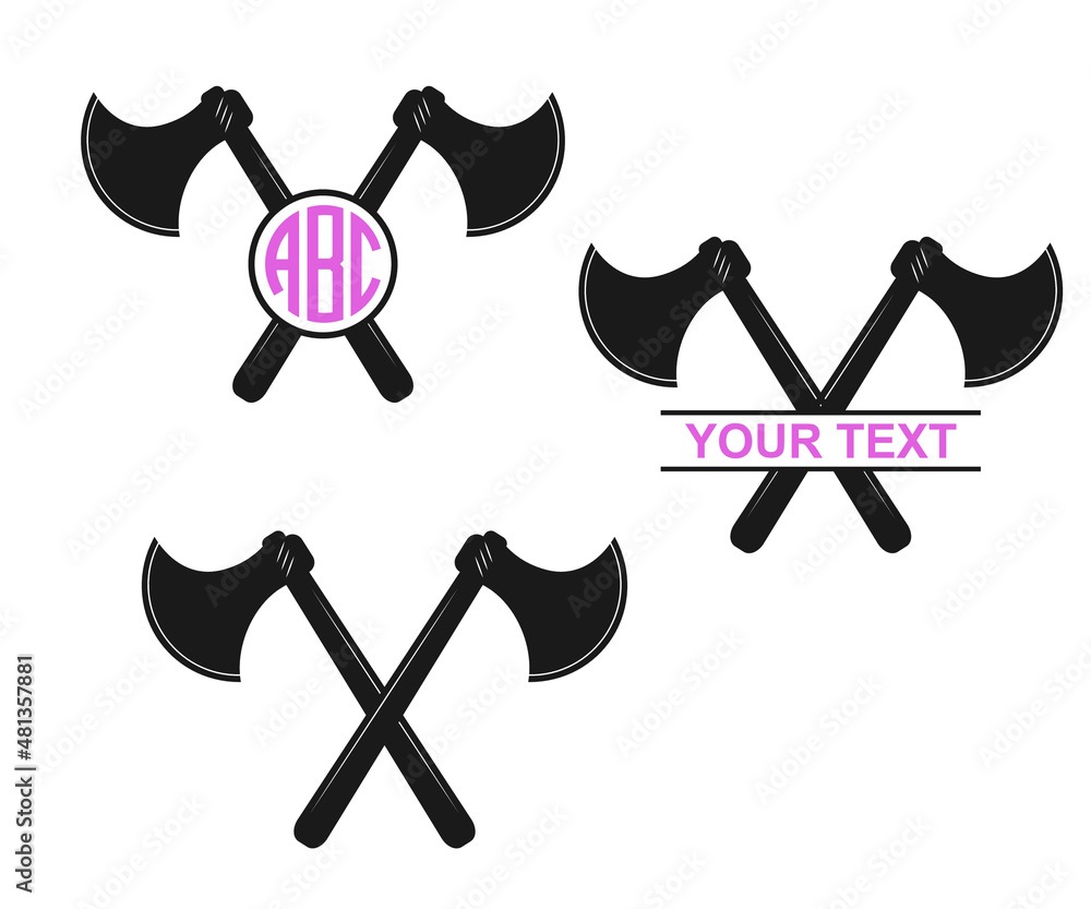 Vector de Stock Axe svg, Axe Monogram Frame SVG, Firefighter Svg, Axe ...