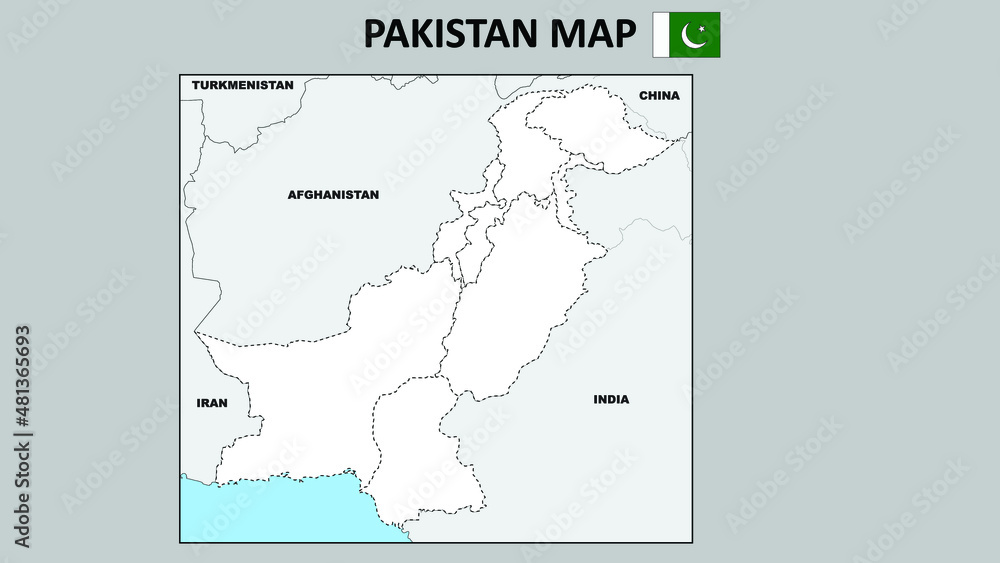Pakistan Map. Political map of Pakistan. Pakistan Map with neighboring ...