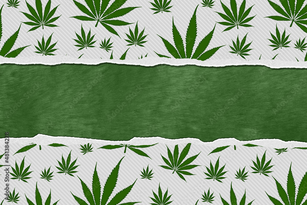 Stock-Illustration „Weed border cannabis green and white“ | Adobe Stock