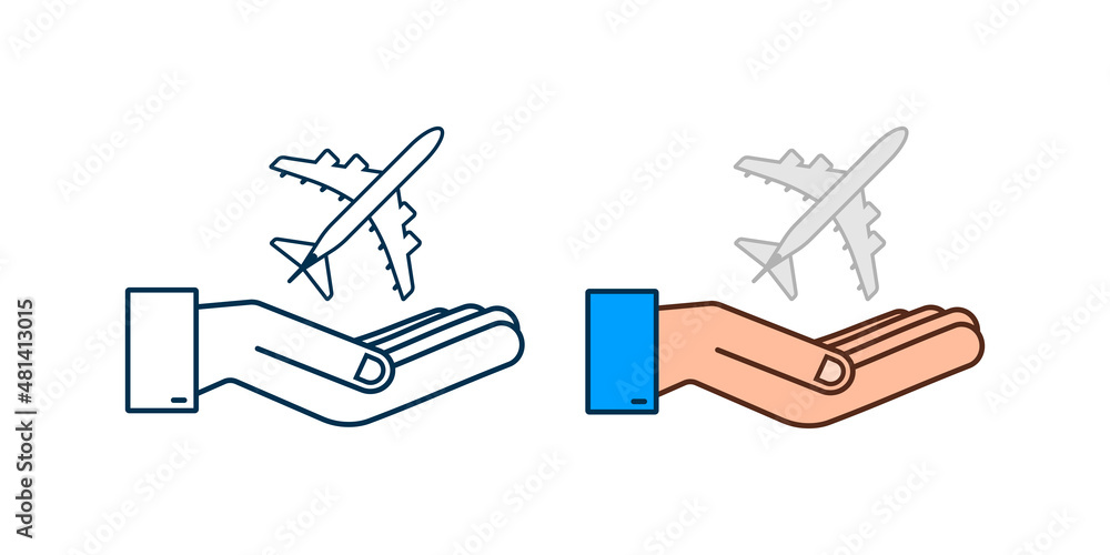 Airplane hand icon, great design for any purposes. Hand drawn paper ...