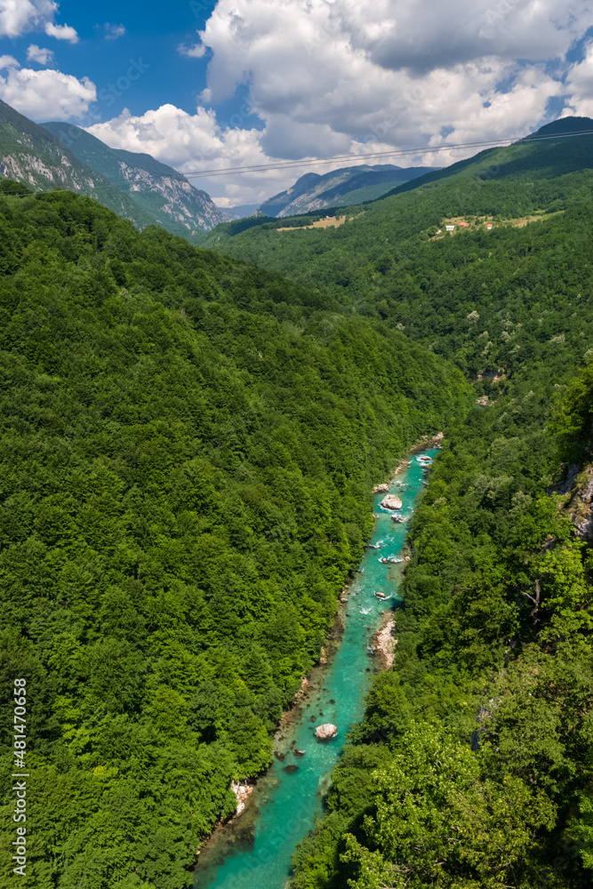 Tara River Canyon or Tara River Gorge located between high mountains ...