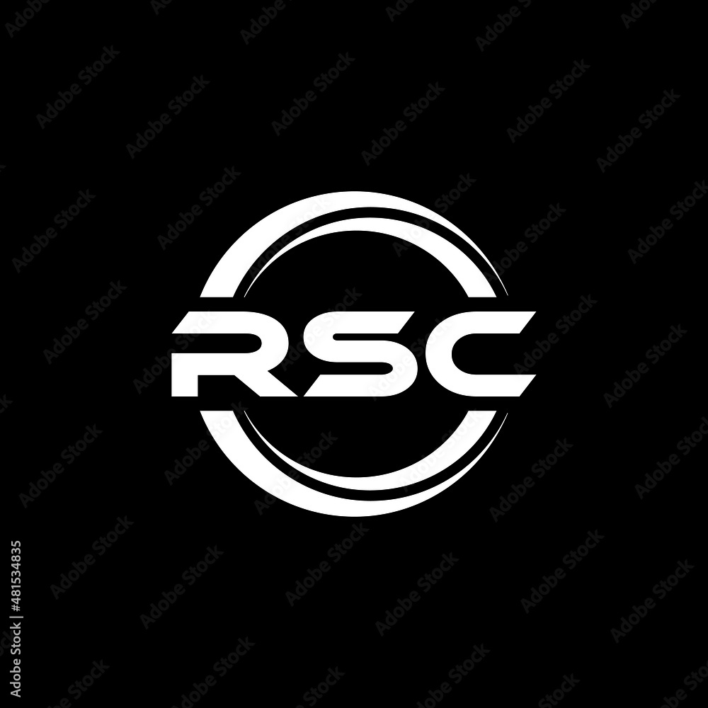 RSC letter logo design with black background in illustrator, vector ...