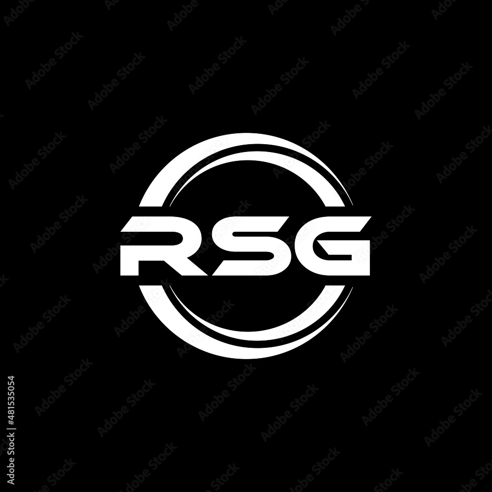 RSG letter logo design with black background in illustrator, vector ...