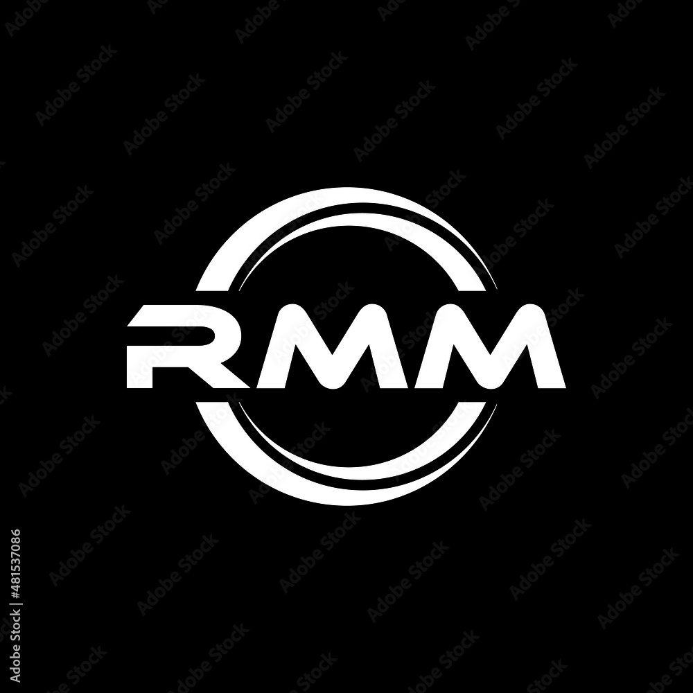 RMM letter logo design with black background in illustrator, vector ...