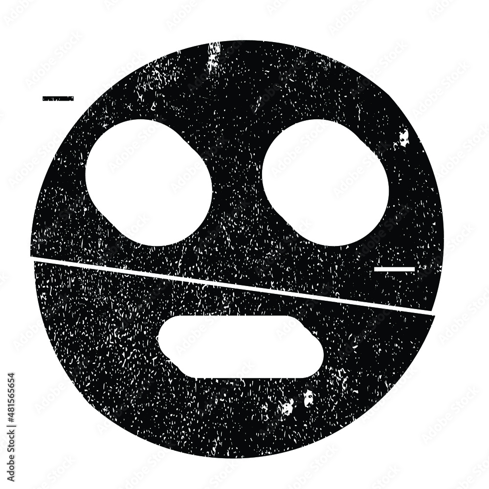 Glitch distorted geometric shape . Blurred emoji .Minimal art design ...