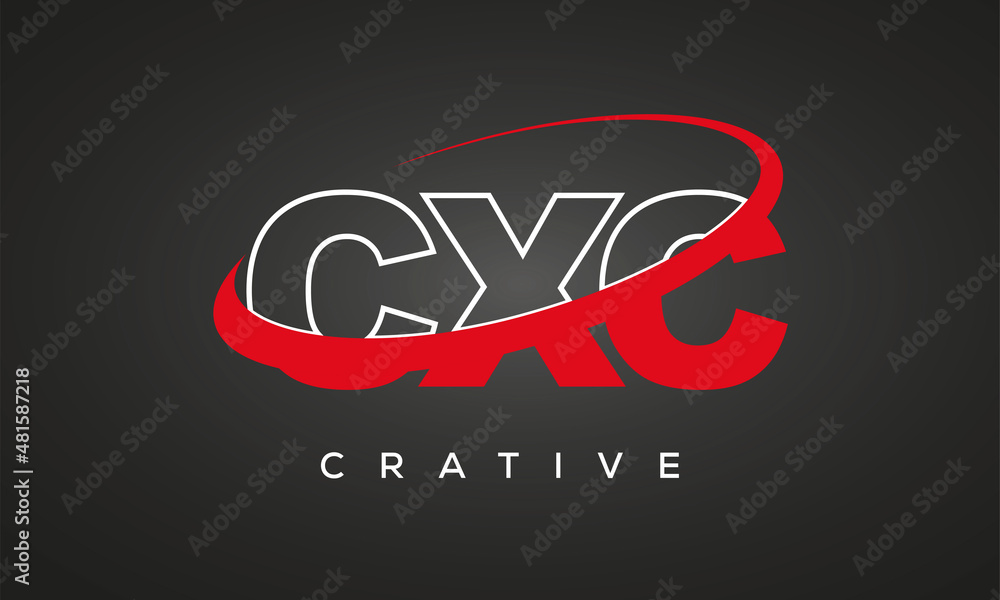 CXC creative letters logo with 360 symbol vector art template design ...
