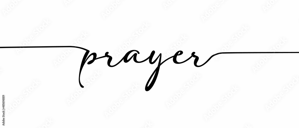 PRAYER - Continuous one line calligraphy with Single word quotes ...