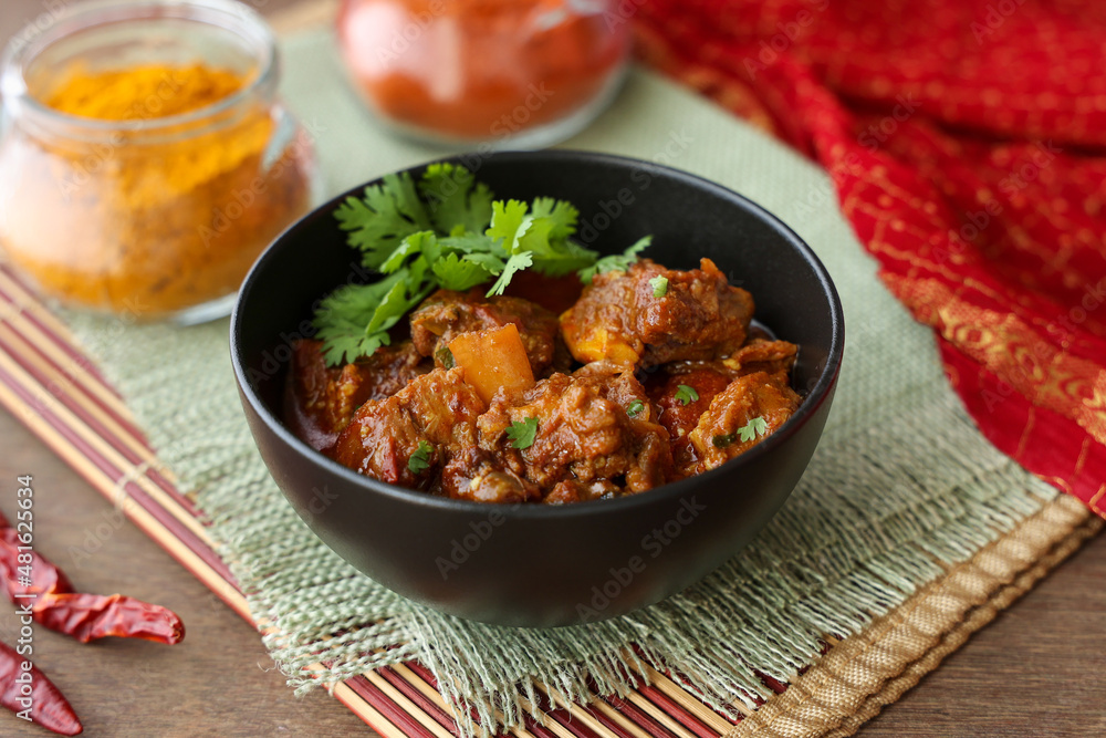 Traditional homemade Mutton curry Asian cuisine Chukhandar gosht Spicy ...