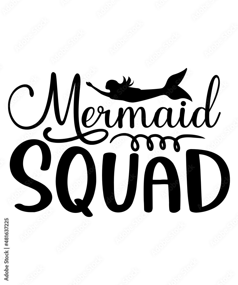 Image vectorielle Stock Mermaid SVG Bundle Mermaid Silhouette Mermaid ...