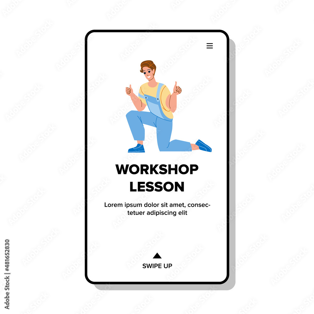 Workshop lesson training. lesson concept. online education. business ...