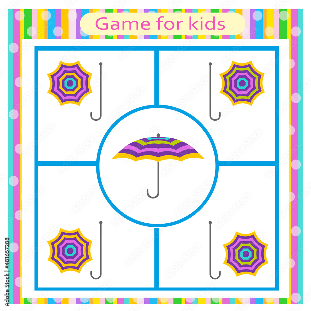 Vetor Educational logical game for kids. Find the right set of ...