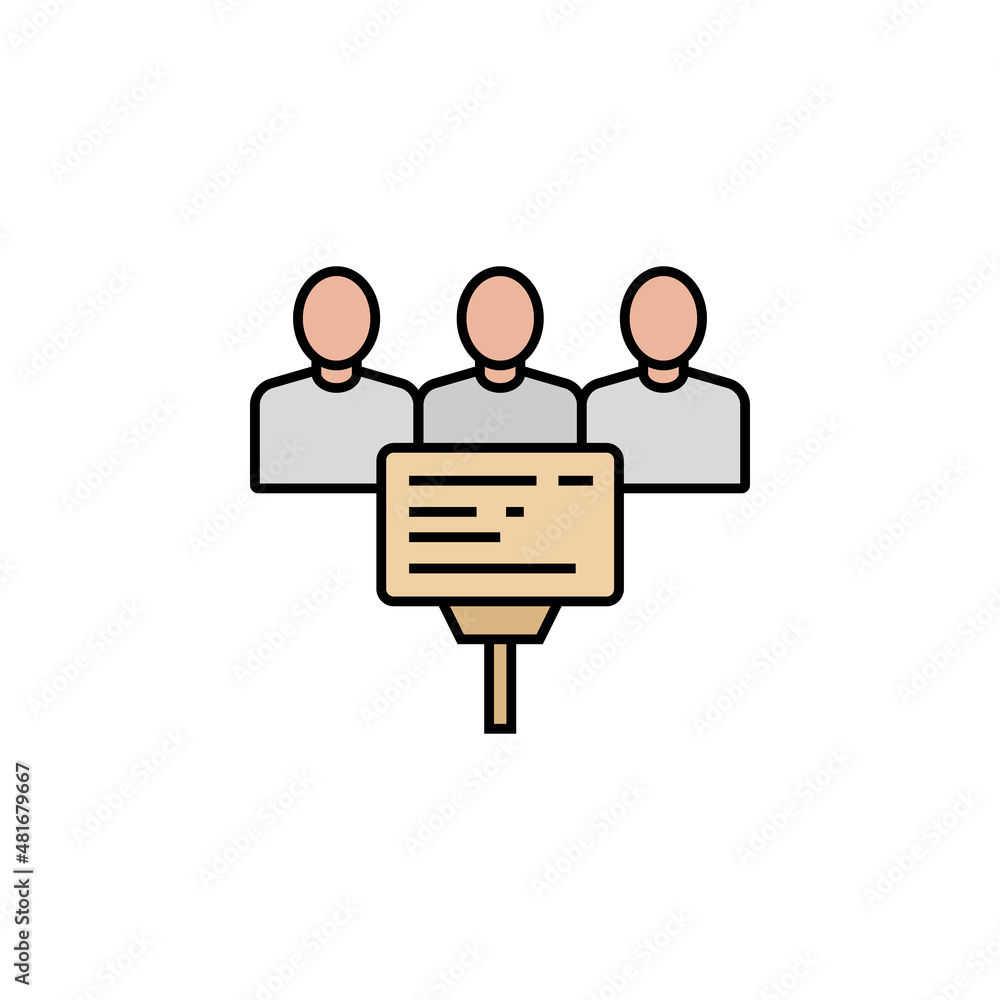 activist, riot, crowd, protest line colored icon. Elements of protests ...