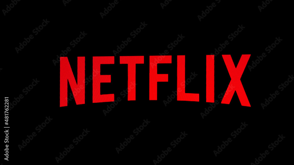 NETFLIX sign on a black background, taken at Durham, NC USA on January ...
