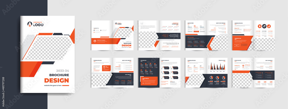 Praca wektorowa bez tantiem: 16 pages colorful modern company profile ... Praca wektorowa bez tantiem: 16 pages colorful modern company profile ...