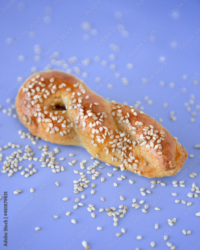 Kaak malih, a traditional Libyan salted cookie with sesame seeds, which ...