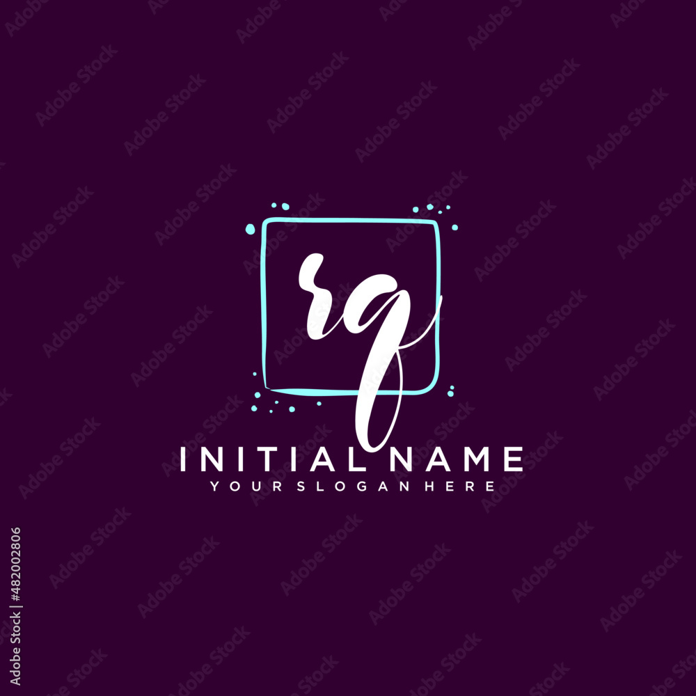 RQ monogram logo template vector Stock Vector | Adobe Stock