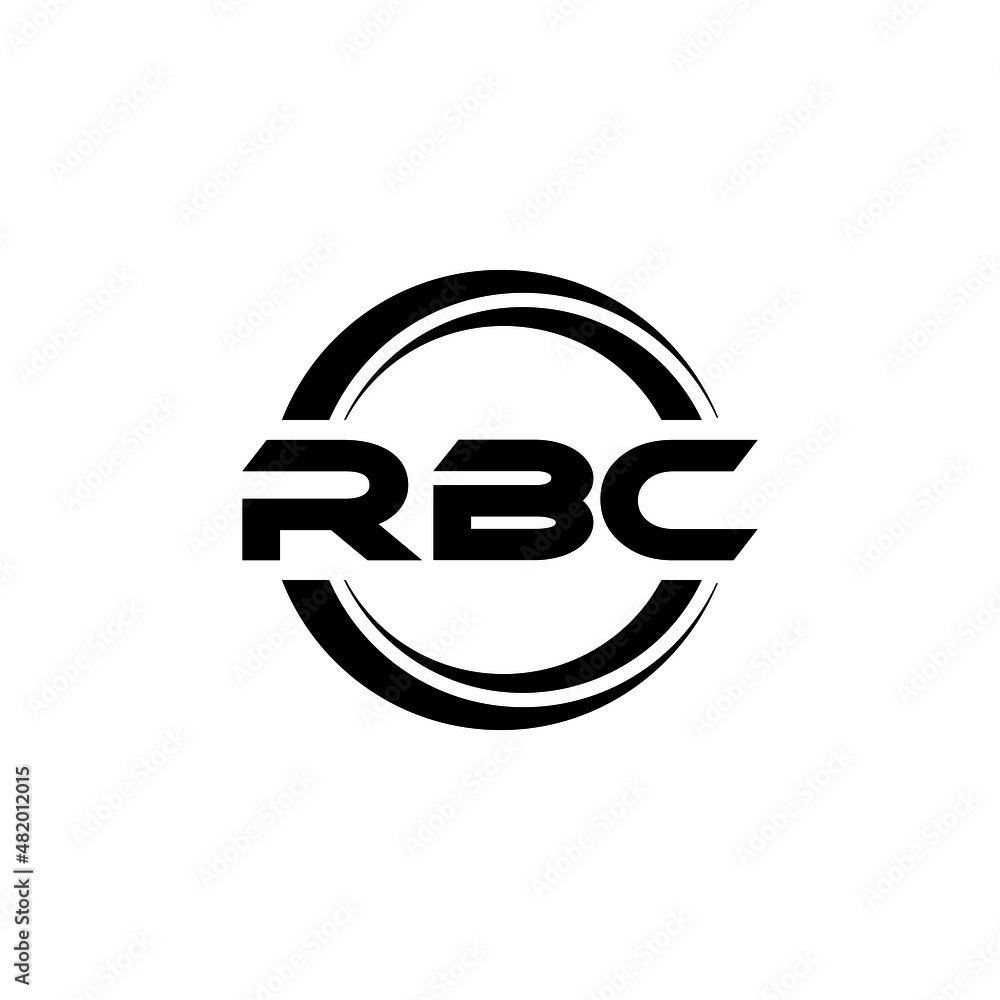 RBC letter logo design with white background in illustrator, vector ...