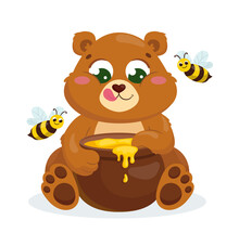Bear With Paw In Honey Pot Free Stock Photo - Public Domain Pictures