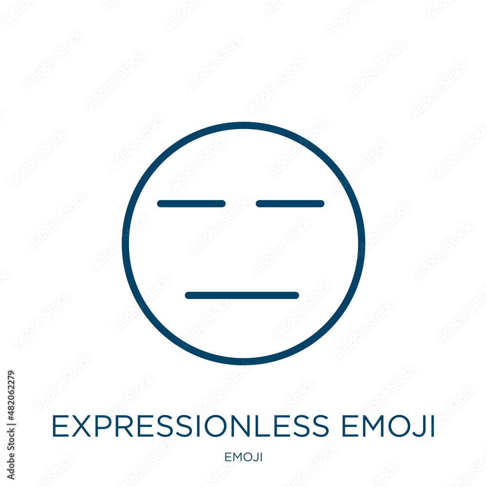 expressionless emoji icon from emoji collection. Thin linear ...