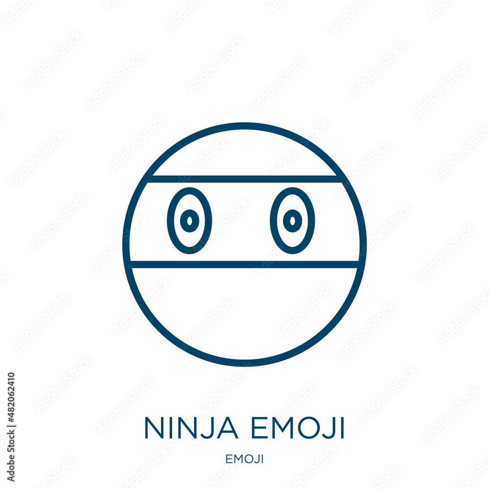 ninja emoji icon from emoji collection. Thin linear ninja emoji ...