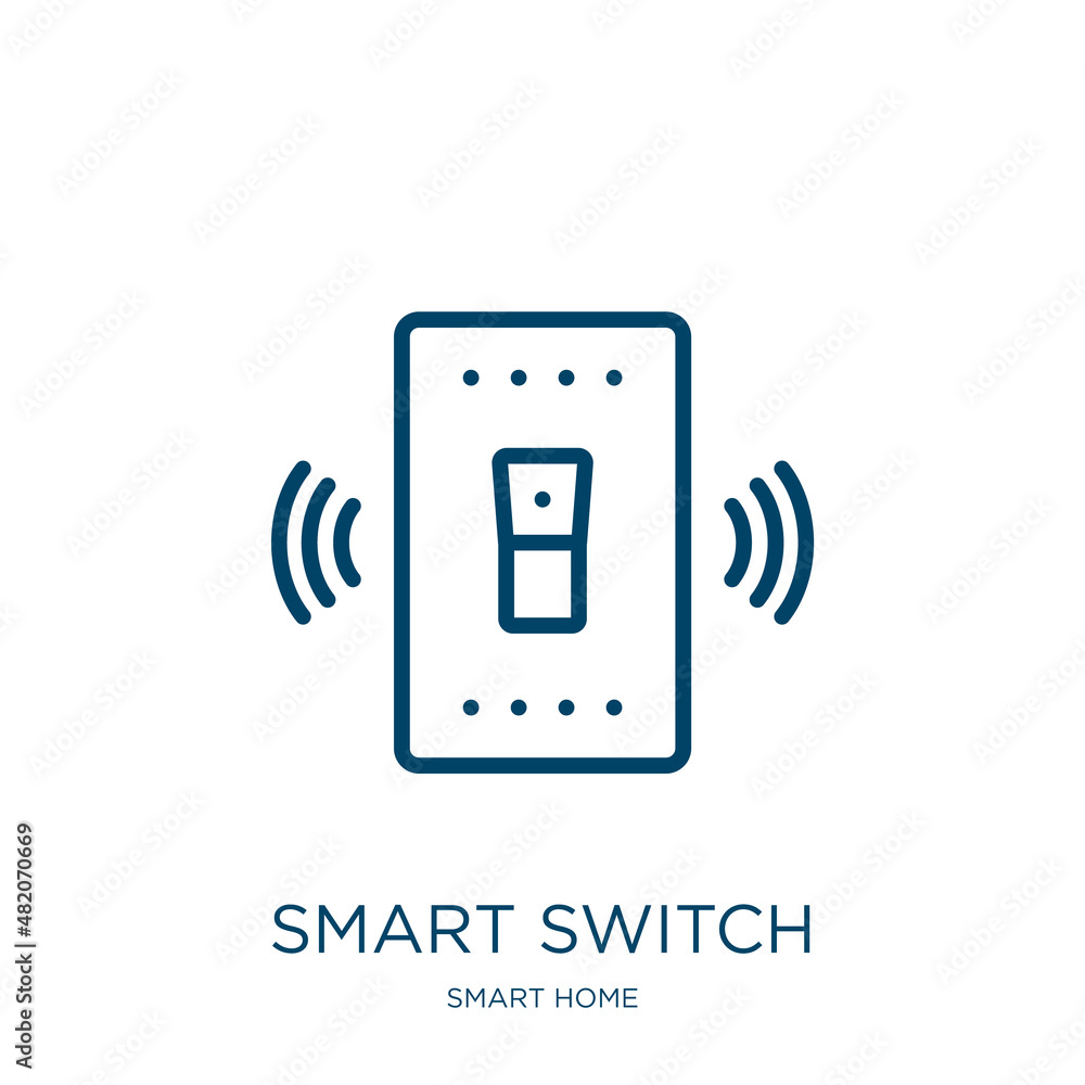 smart switch icon from smart home collection. Thin linear smart switch ...