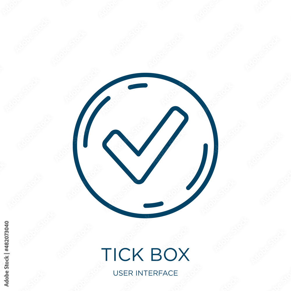 tick box icon from user interface collection. Thin linear tick box, box, checkmark outline icon ...