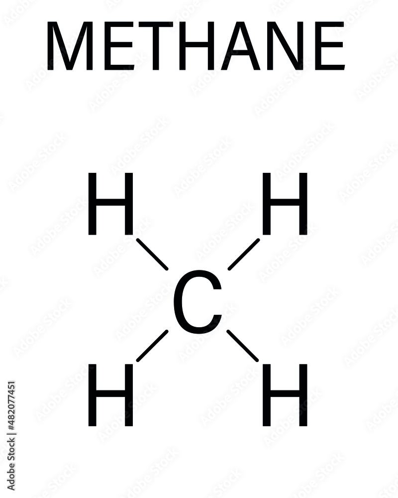 Methane natural gas molecule. Main component of natural gas and LNG ...