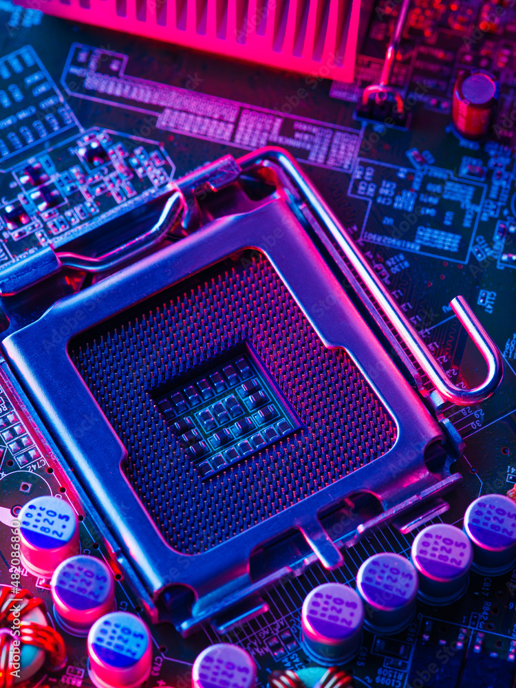 The desktop of the processor lies with the contacts up on the ...