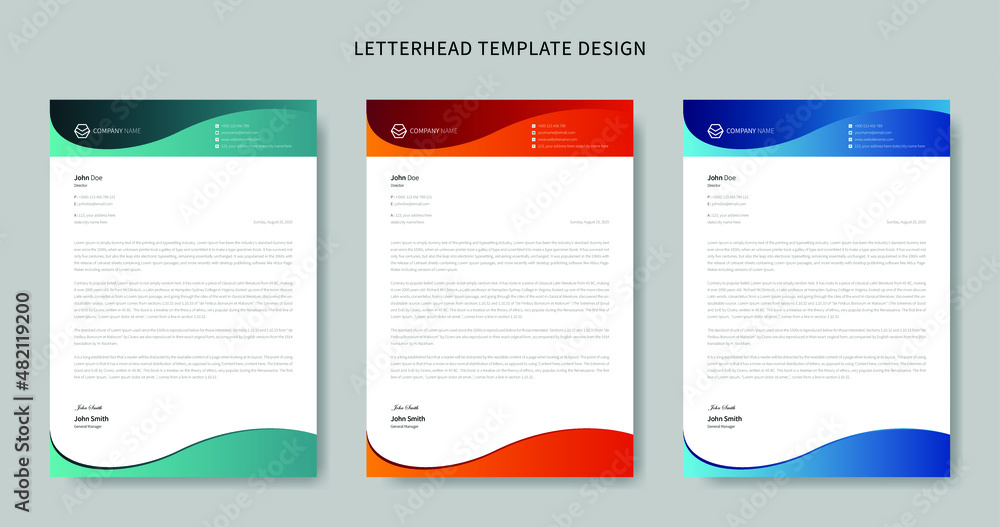 Professional letterhead template design for business projects ...