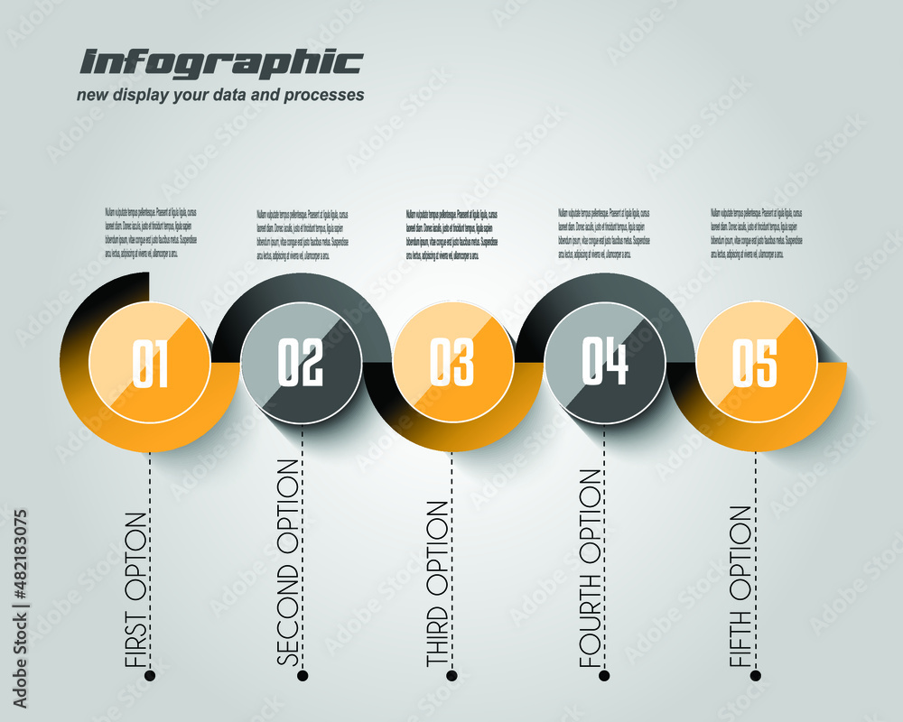 Infographics templates to display your data and processes. Stock Vector ...