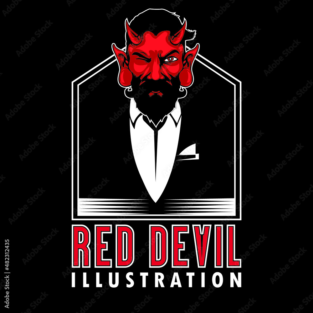 red devil logo illustration ready eps 10 format Stock Vector | Adobe Stock