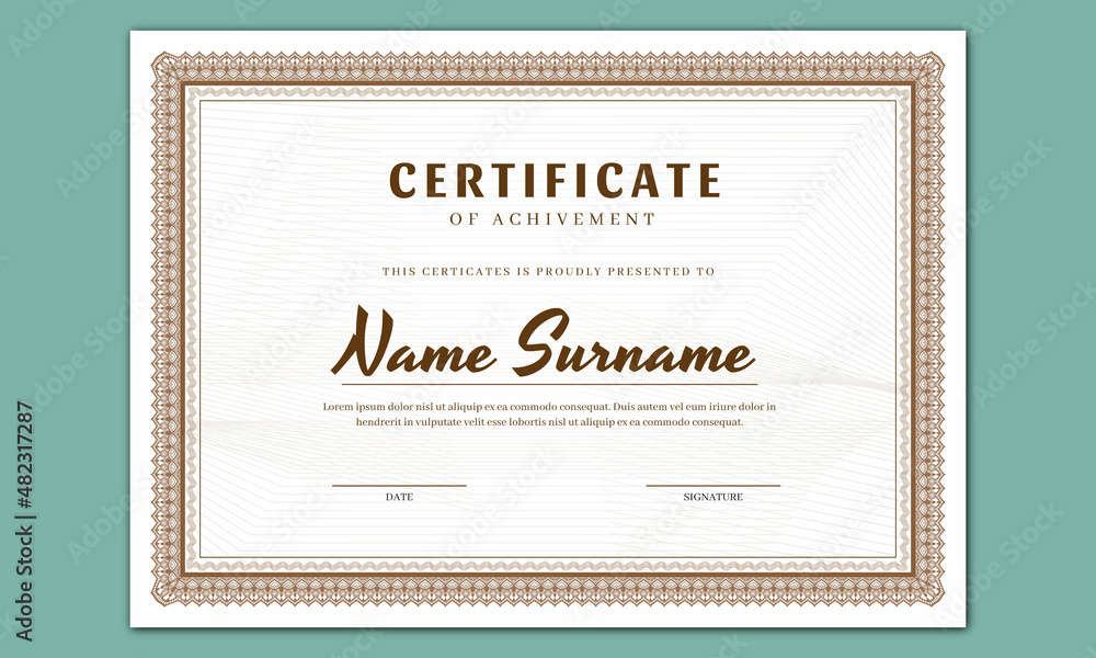 Download Art Certificate Border Design Stock Vector | Adobe Stock