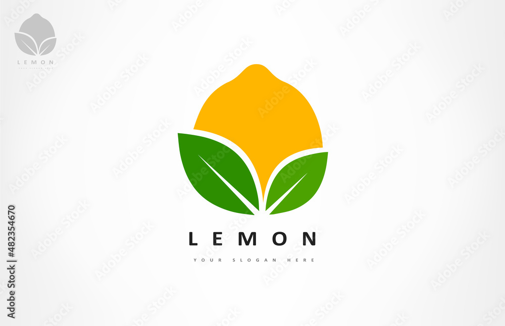 Lemon logo vector. Fruit design. Stock Vector | Adobe Stock