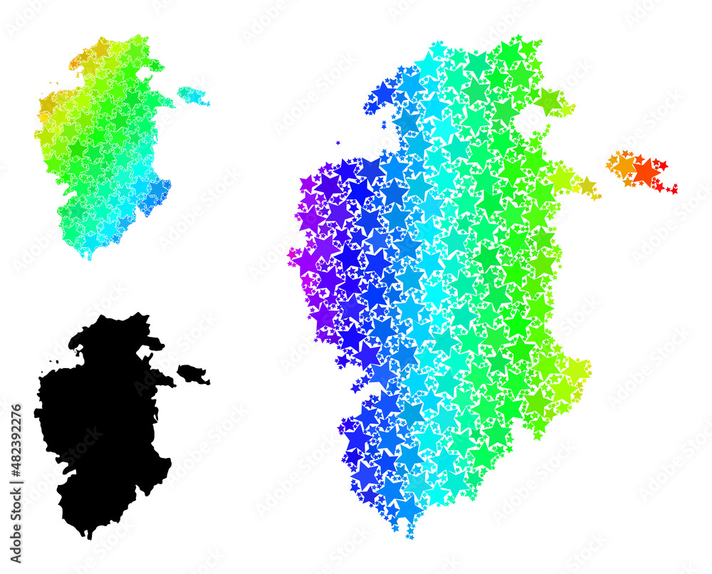 Vector de Stock Spectral gradiented stars mosaic map of Burgos Province ...
