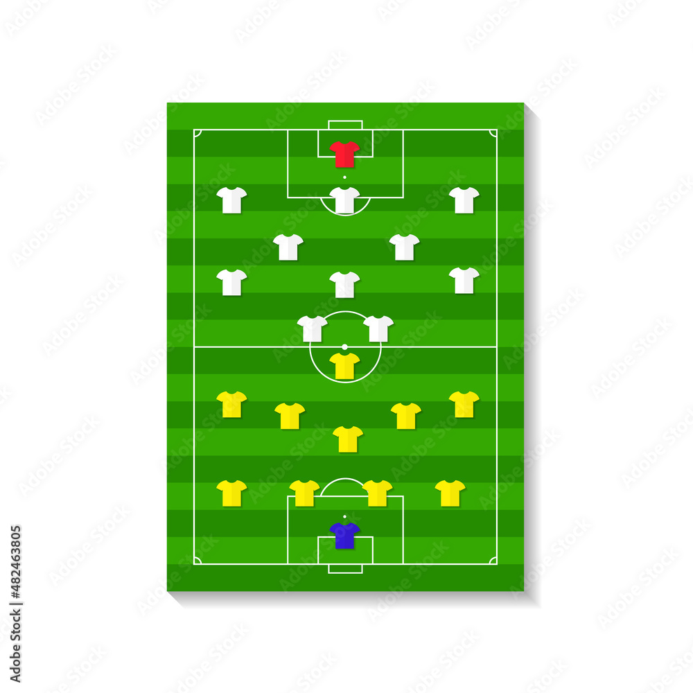 Soccer team plan formation. Formation of football strategy on soccer ...