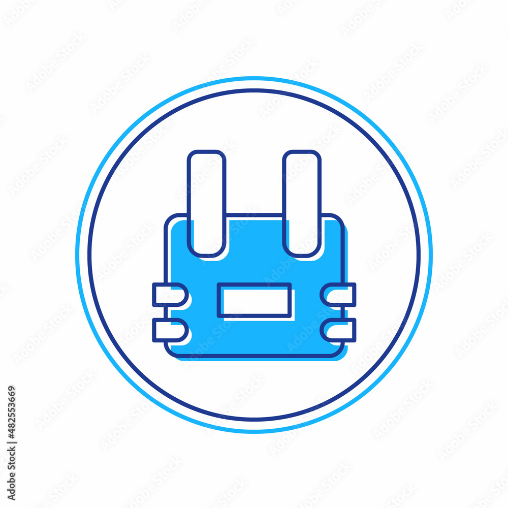 Filled outline Bulletproof vest for protection from bullets icon ...