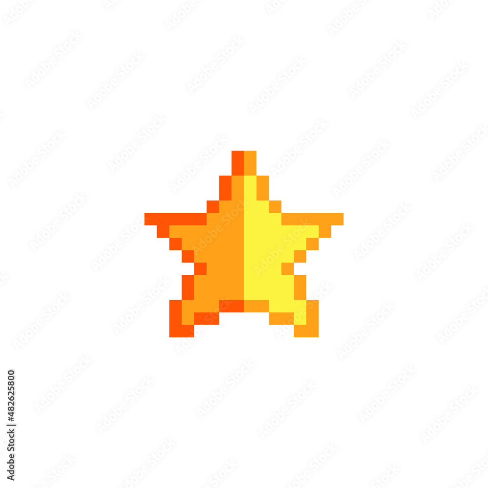 Star pixel art style icon. 8-bit. Isolated abstract vector illustration. Stock Vector | Adobe Stock