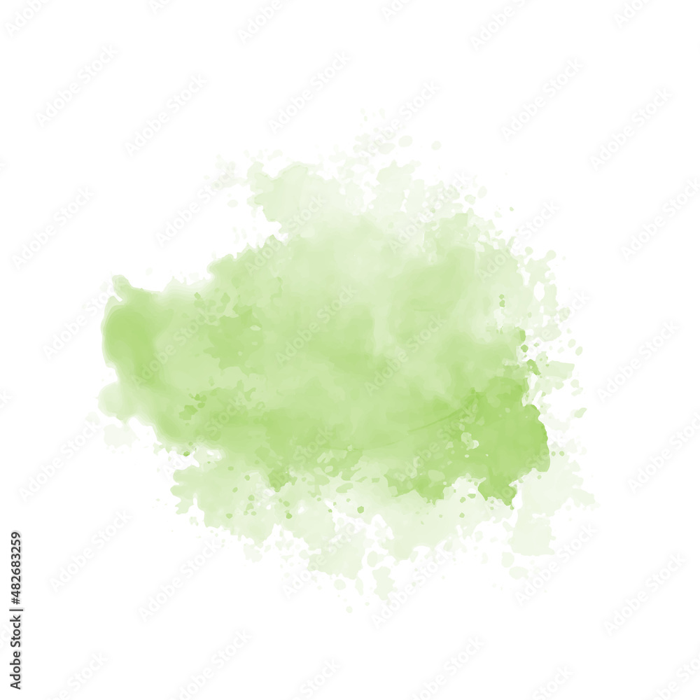 Abstract green watercolor water splash on a white background. Vector ...