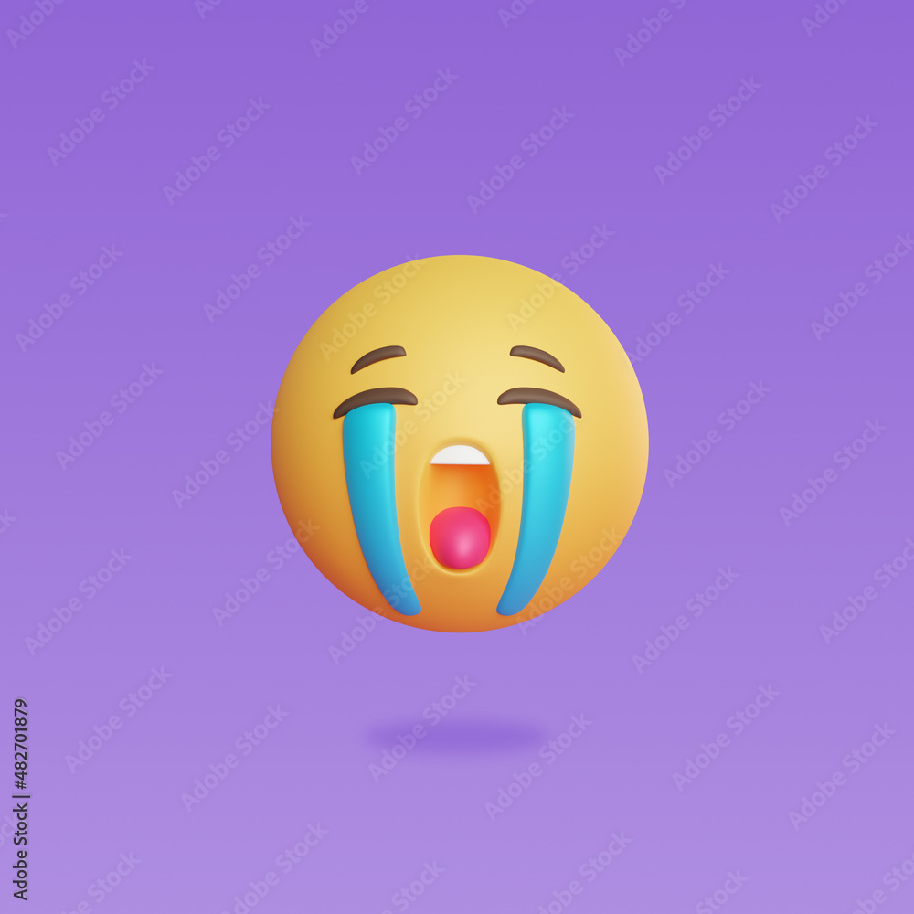 Cry emoji icon. 3d render Stock Illustration | Adobe Stock