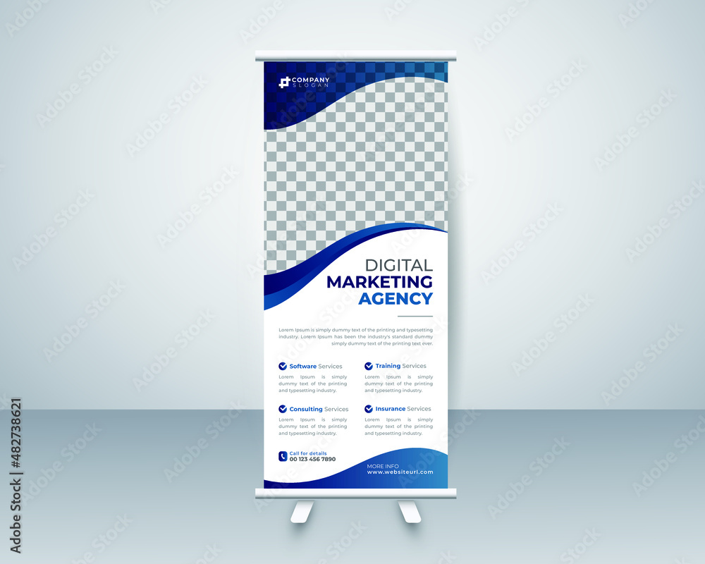 Modern Roll up display standee banner design layout template Stock ...