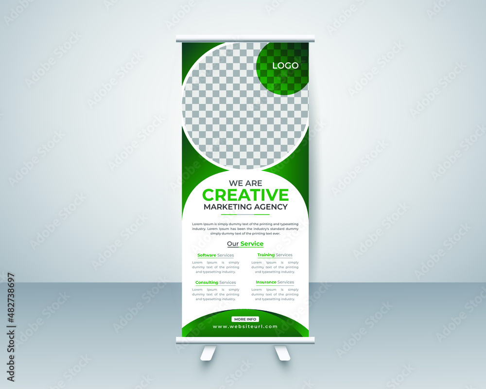 Modern Roll up display standee banner design layout template Stock ...
