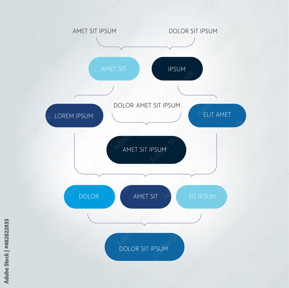 Infographics flowchart. Colored shadows scheme. Stock Vector | Adobe Stock